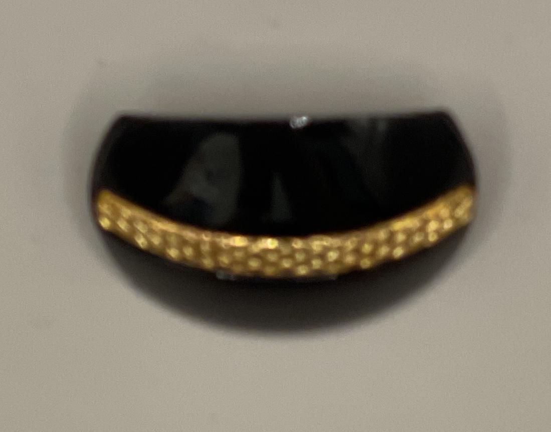 Button- Black/Gold Oblong 1" – Inspired to Sew