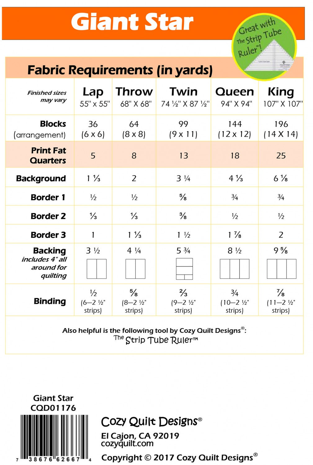 Giant Star Pattern – Inspired to Sew