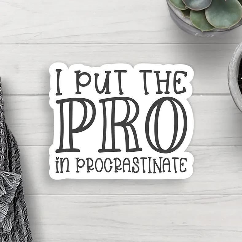 Pro in Procrastinate Sticker